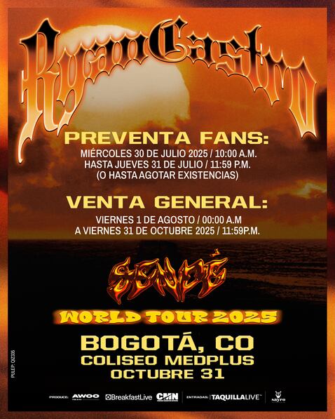 Ryan Castro confirmó único concierto en Bogotá para 2025: fecha ...